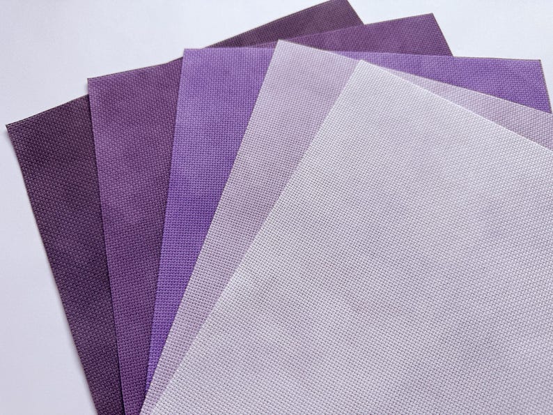 Purple Shades Aida Cloth, Purple Collection Cross Stitch Fabric, 14 ...
