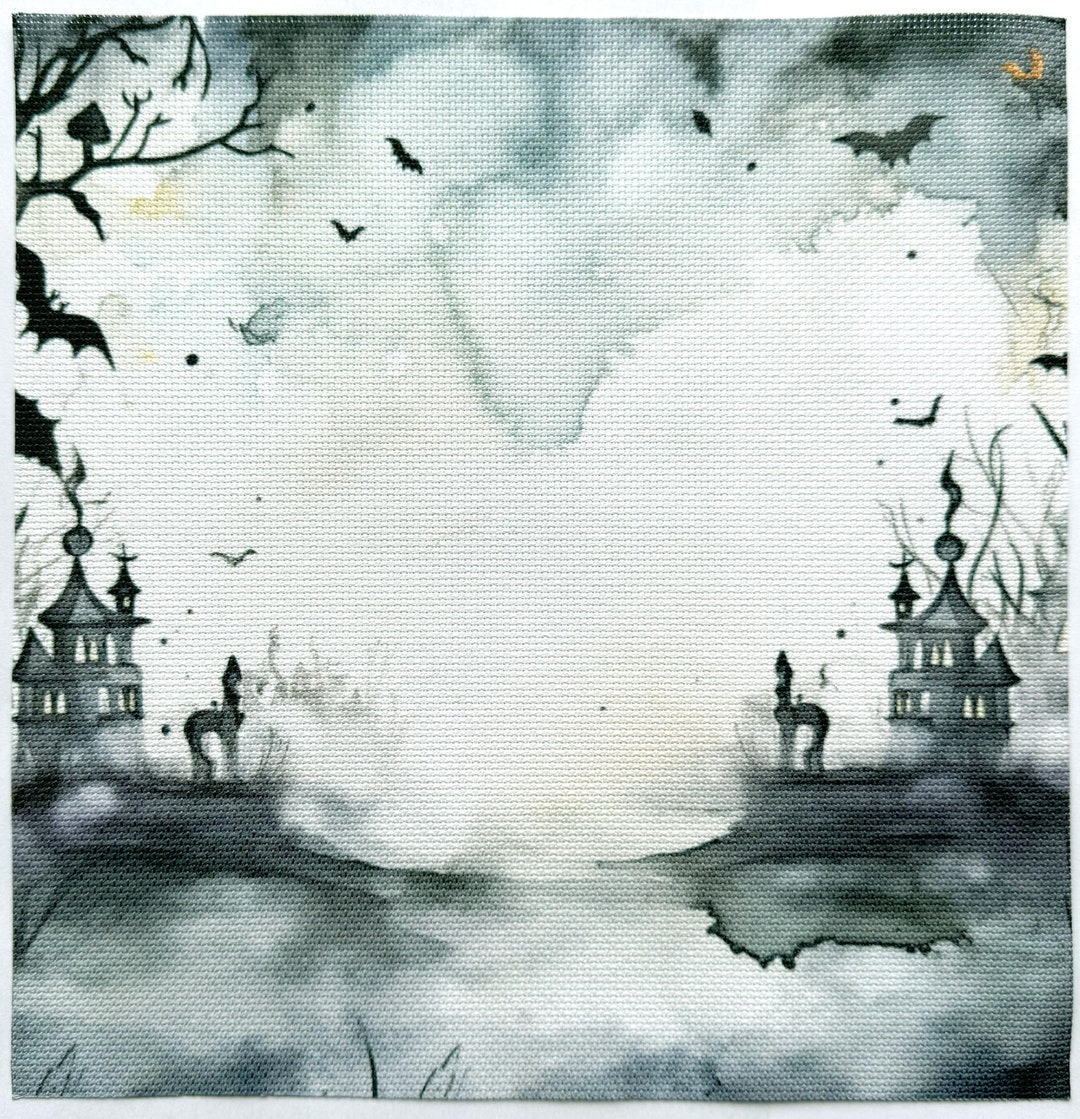 Halloween Night Aida Cloth, Printed Cross Stitch Fabric, 14 / 16 / 18 ...