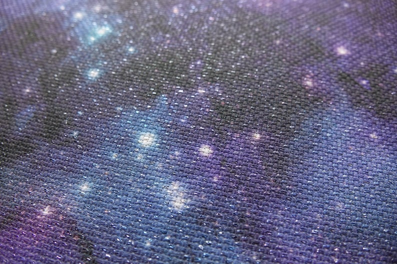 Dark Blue / Purple Night Sky Glitter Aida Cloth Sparkling - Etsy