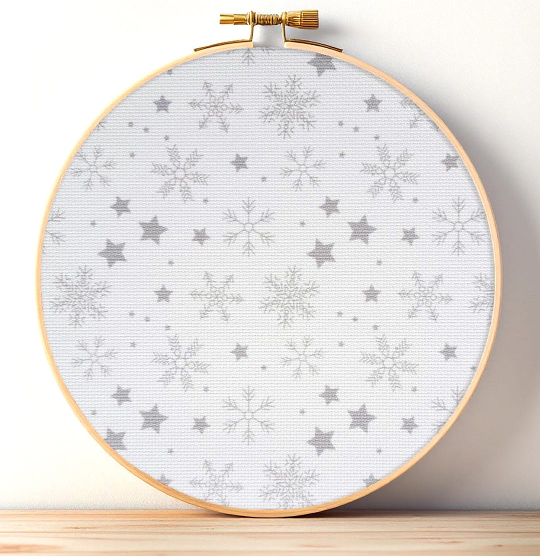 Christmas Aida Fabric With Snowflakes - Holiday Cross Stitch Cloth ...