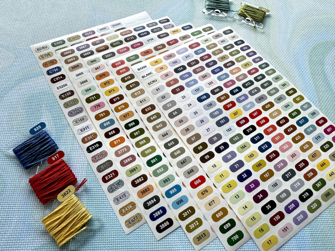 DMC Floss Labels / Stickers for Embroidery Bobbins - Etsy