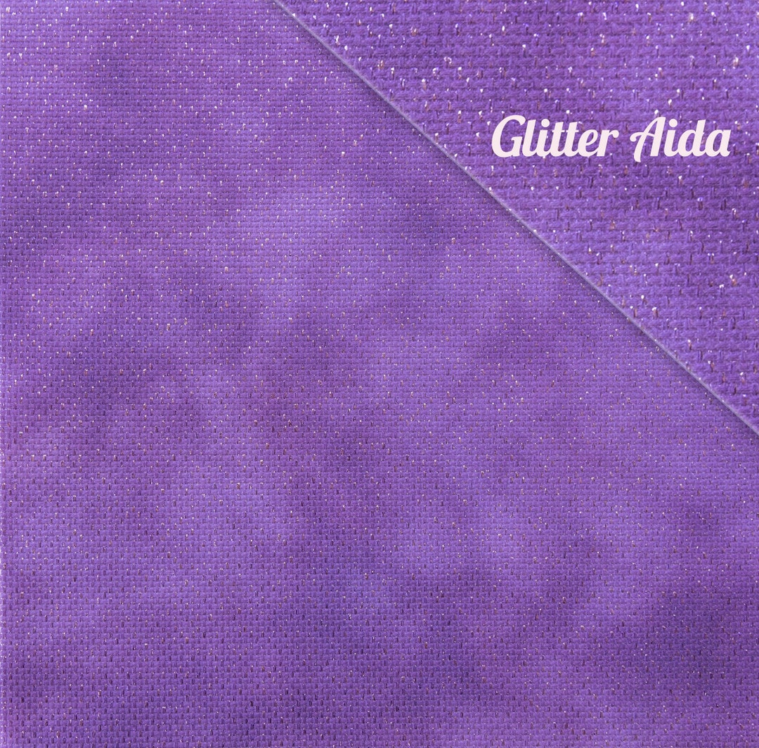 Purple Opalescent Cross Stitch Fabric, Sparkling Aida Cloth 14 / 18 ...