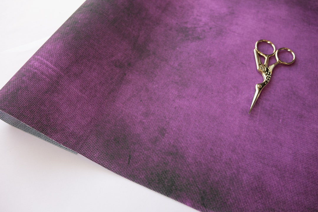 Purple Gothic Cross Stitch Fabric, Printed Halloween Aida Cloth, 14 ...