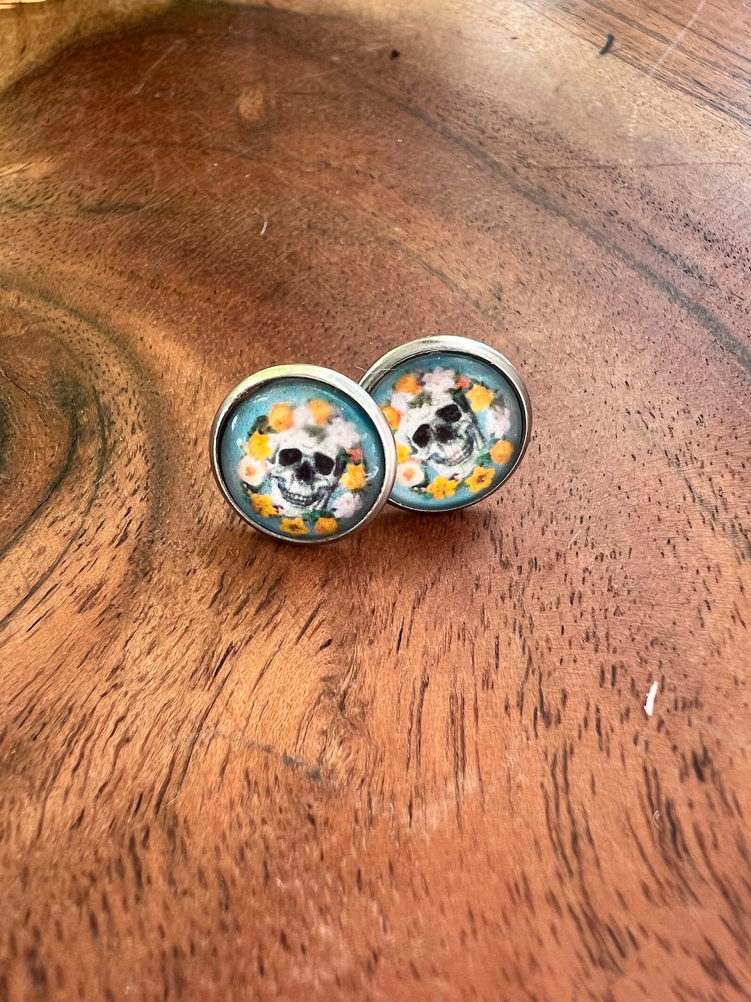 Day of the Dead Sugar Skull Earrings. Dia De Los Muertos. Handcrafted ...