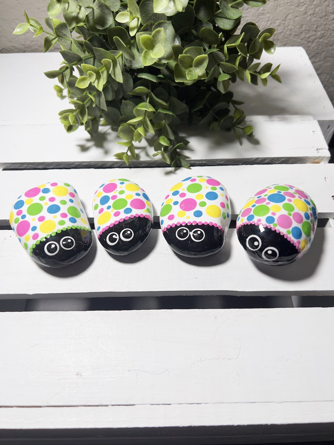 Lady Bugs Dot Art Stone Paperweight Garden Home Decor Gift for - Etsy