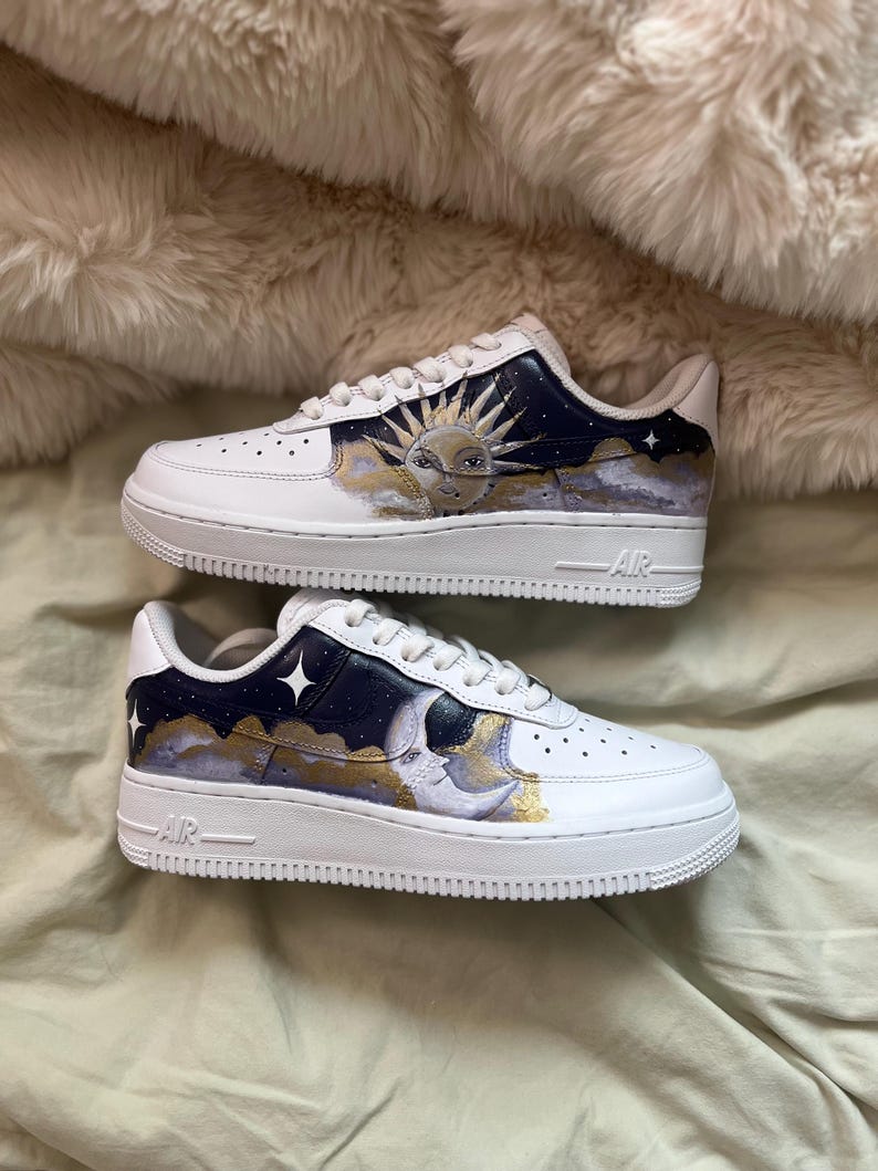 Sun Moon Air Force 1 Custom Painted Shoes Spiritual Painted Sneakers - Etsy