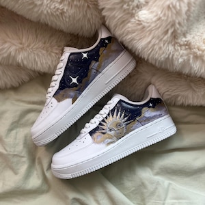 Sun Moon Air Force 1 Custom Painted Shoes Spiritual Painted Sneakers - Etsy