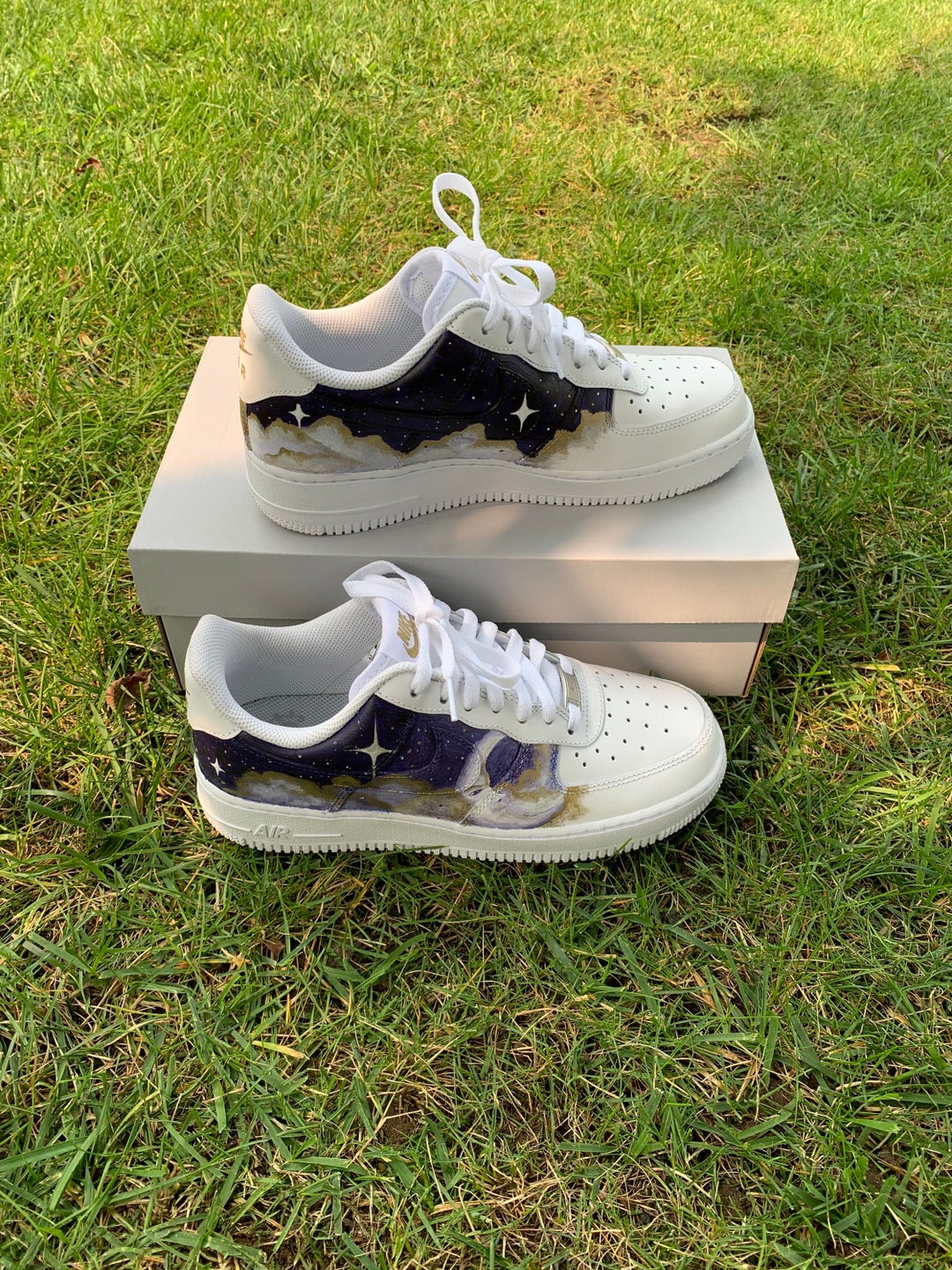 Sun Moon Air Force 1 Custom Painted Shoes Spiritual Painted - Etsy