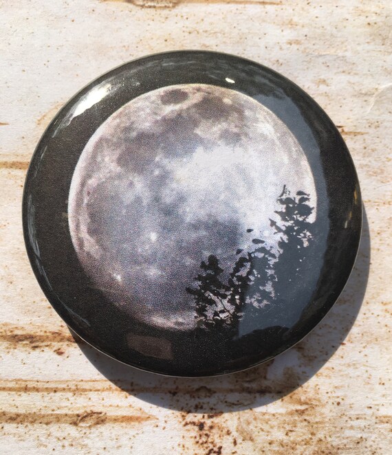 Full Moon Pin Back Button - Etsy