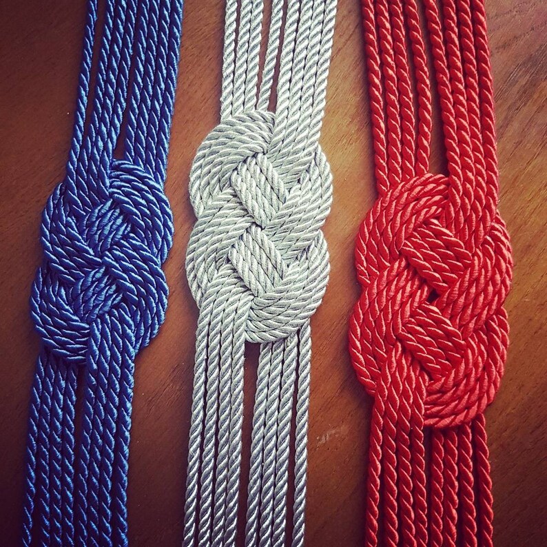 Red Sailor Knot Belt in Silk Cord - Etsy