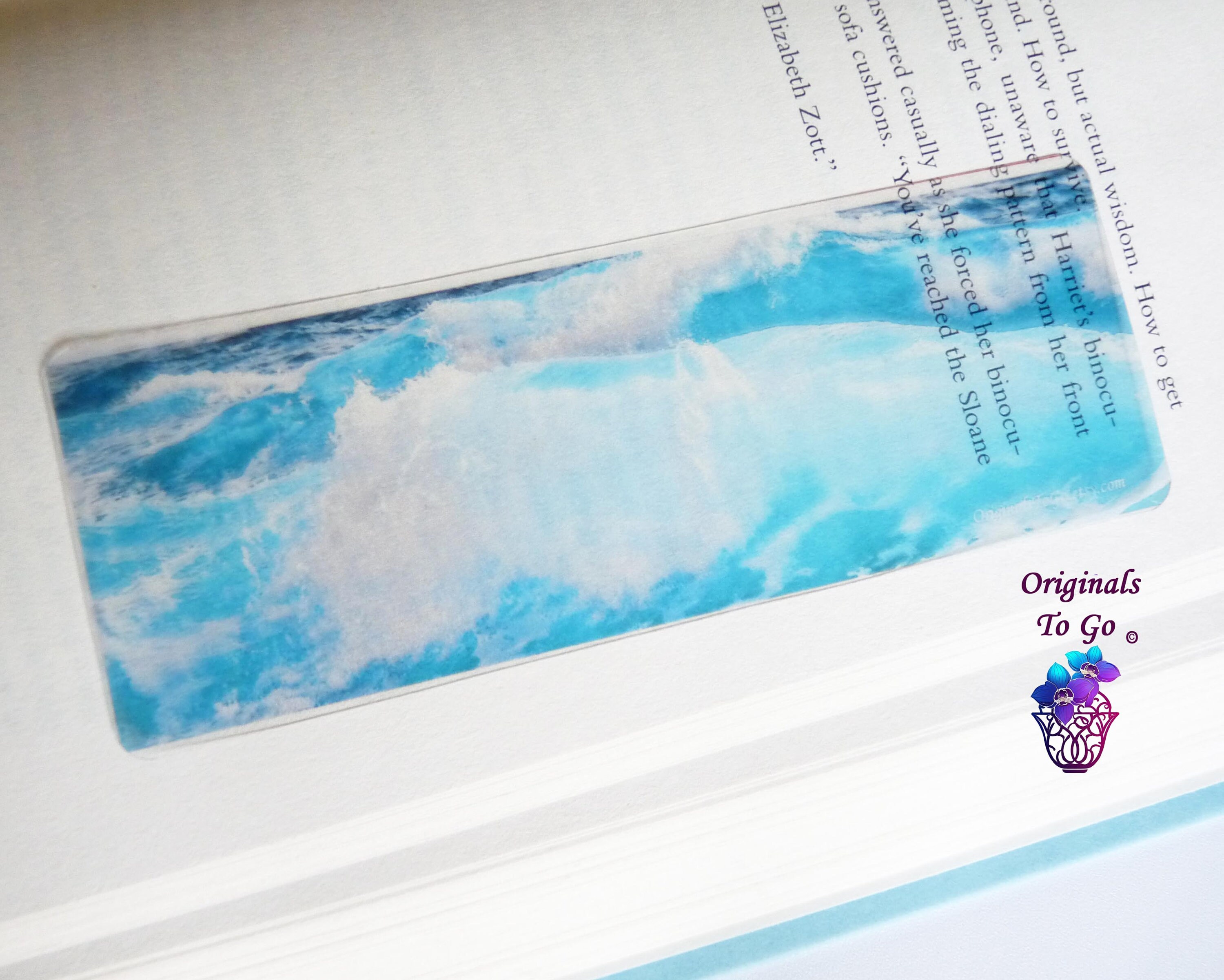 Beach Wave Bookmark: Semi-transparent Ocean Theme - Etsy