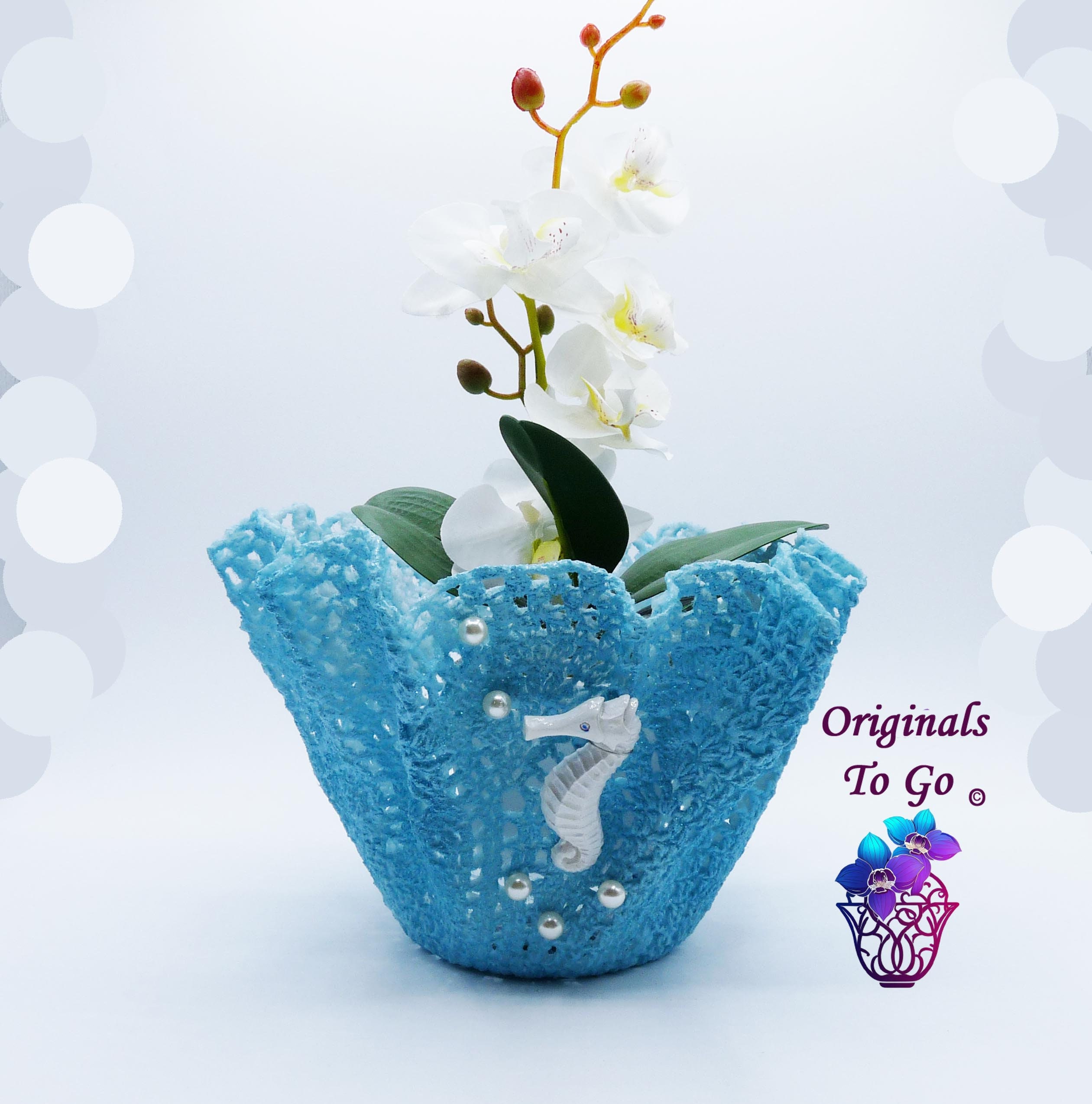 Seahorse Pot, Orchid Pot, Fan Coral Pot, Housewarming, Ocean Theme Pot ...