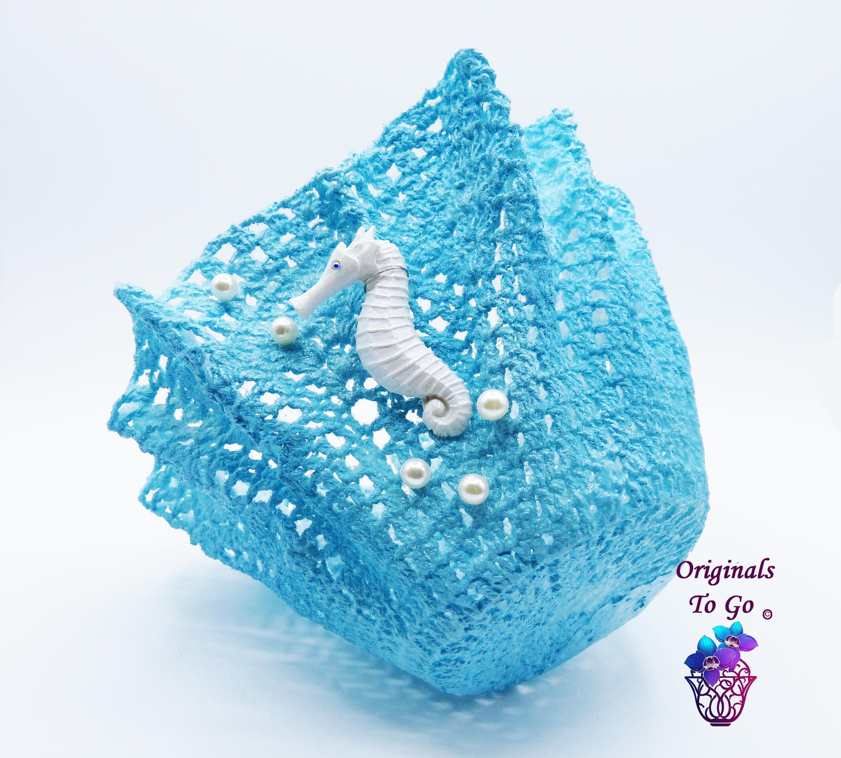 Seahorse Pot, Orchid Pot, Fan Coral Pot, Housewarming, Ocean Theme Pot ...