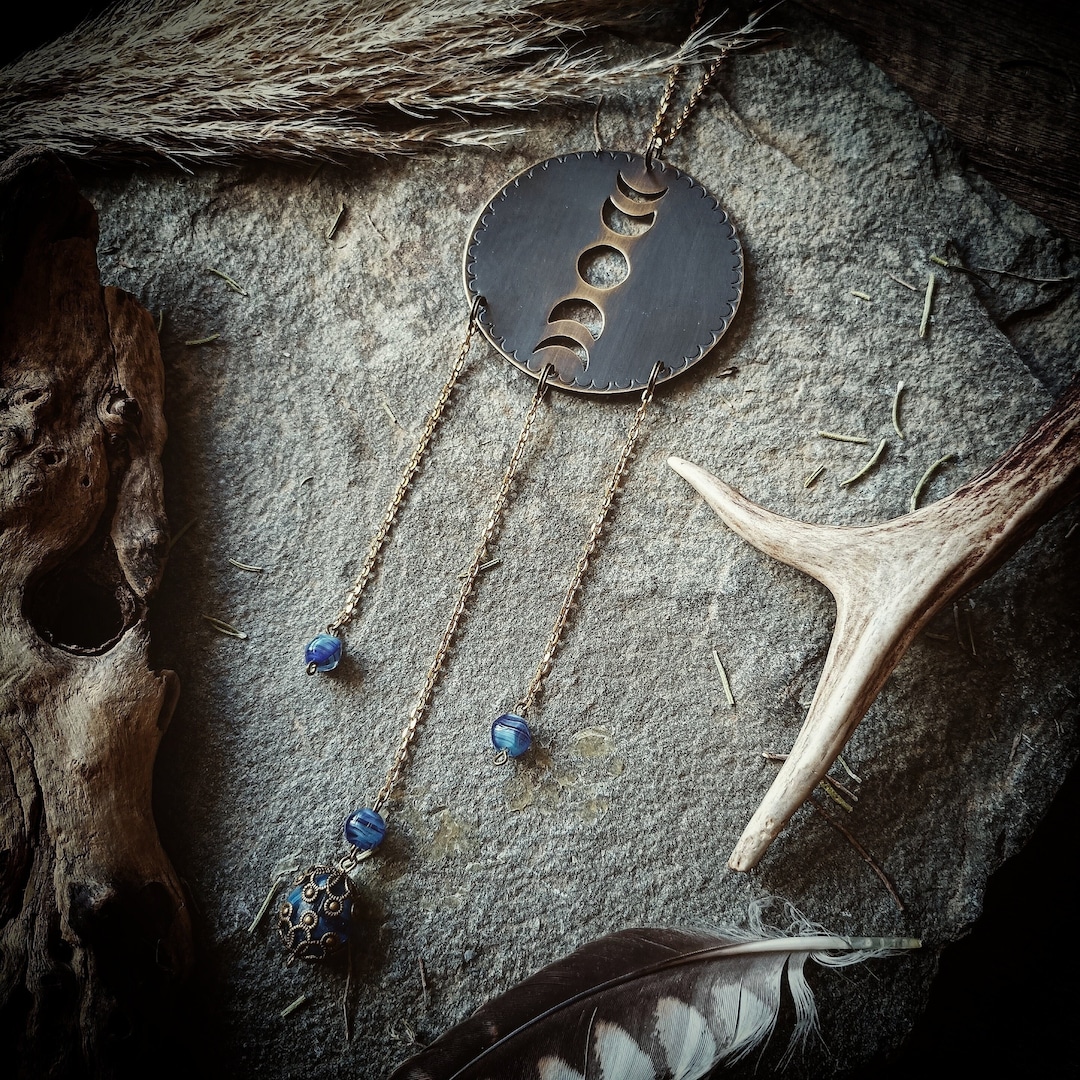 Brass Moon Phases to Hang, Moon Wall Decoration, Moon Cycle, Bohemian ...