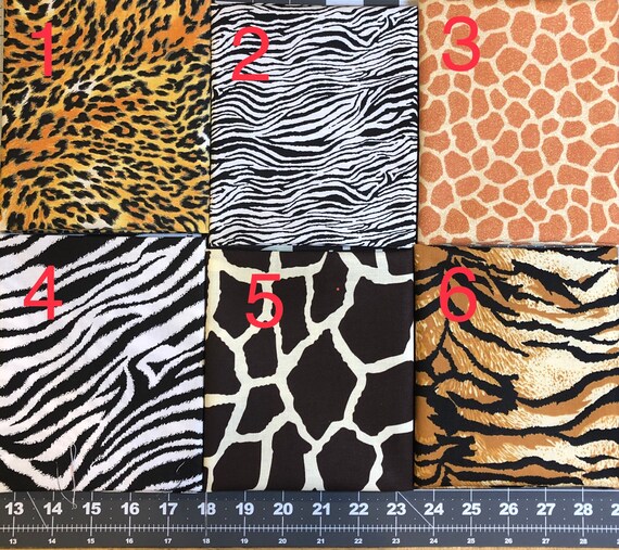 Animal Print Fat Quarter Zebra Giraffe Cheetah Cotton | Etsy