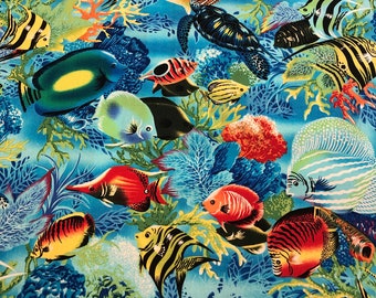 Tropical Fish Fabric - Etsy