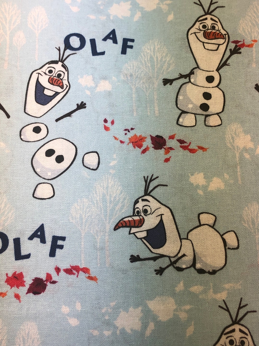 Disney Frozen Olaf Fat Quarter, Cotton Fabric, Disney Character Fabric ...