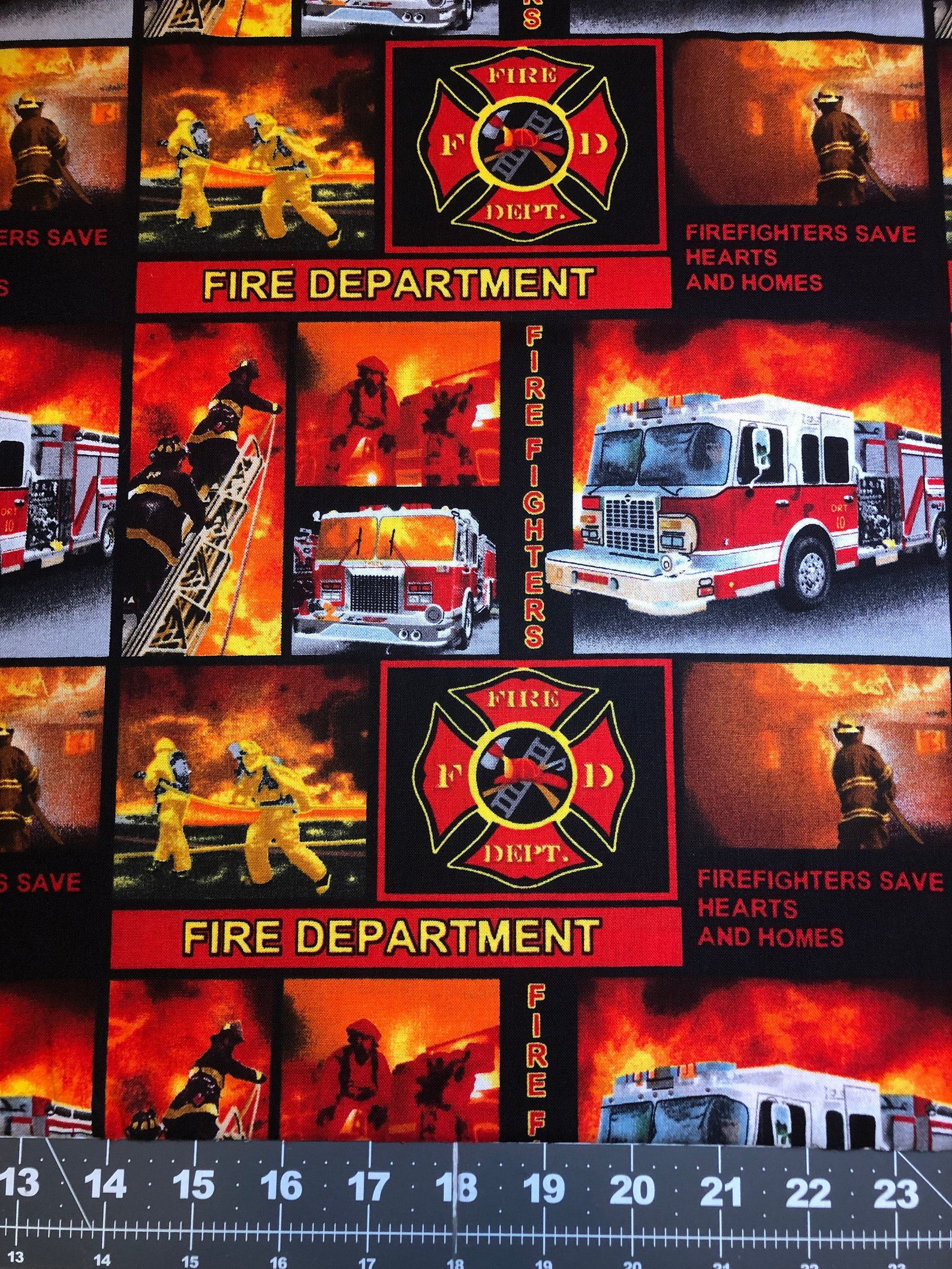 Firefighter Fat Quarter Cotton Fabric Healthcare Worker 100% | Etsy
