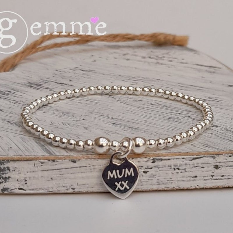 Silver Mom Bracelet - Etsy