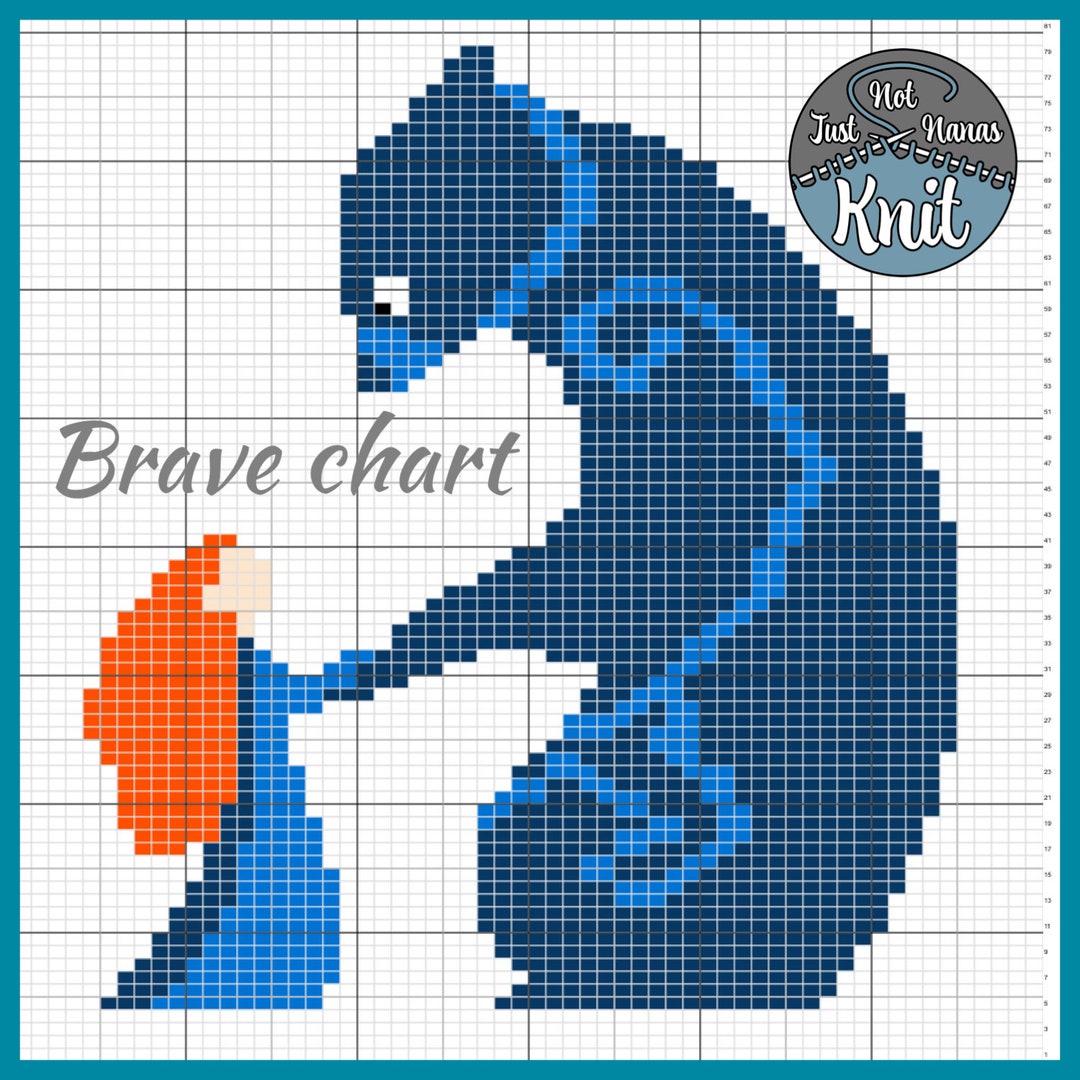 CHART ONLY Brave, Princess Merida and Queen Elinor, Ideal for Knitting ...