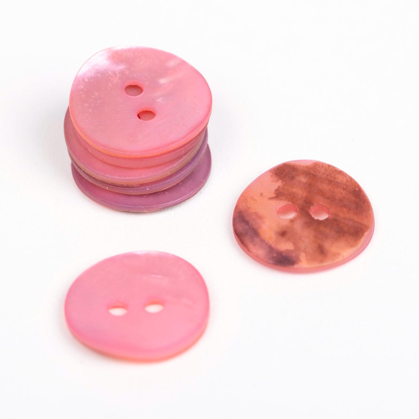 15mm Round Mother of Pearl Buttons Drops, Pink, Blush (pale Pink), Red ...