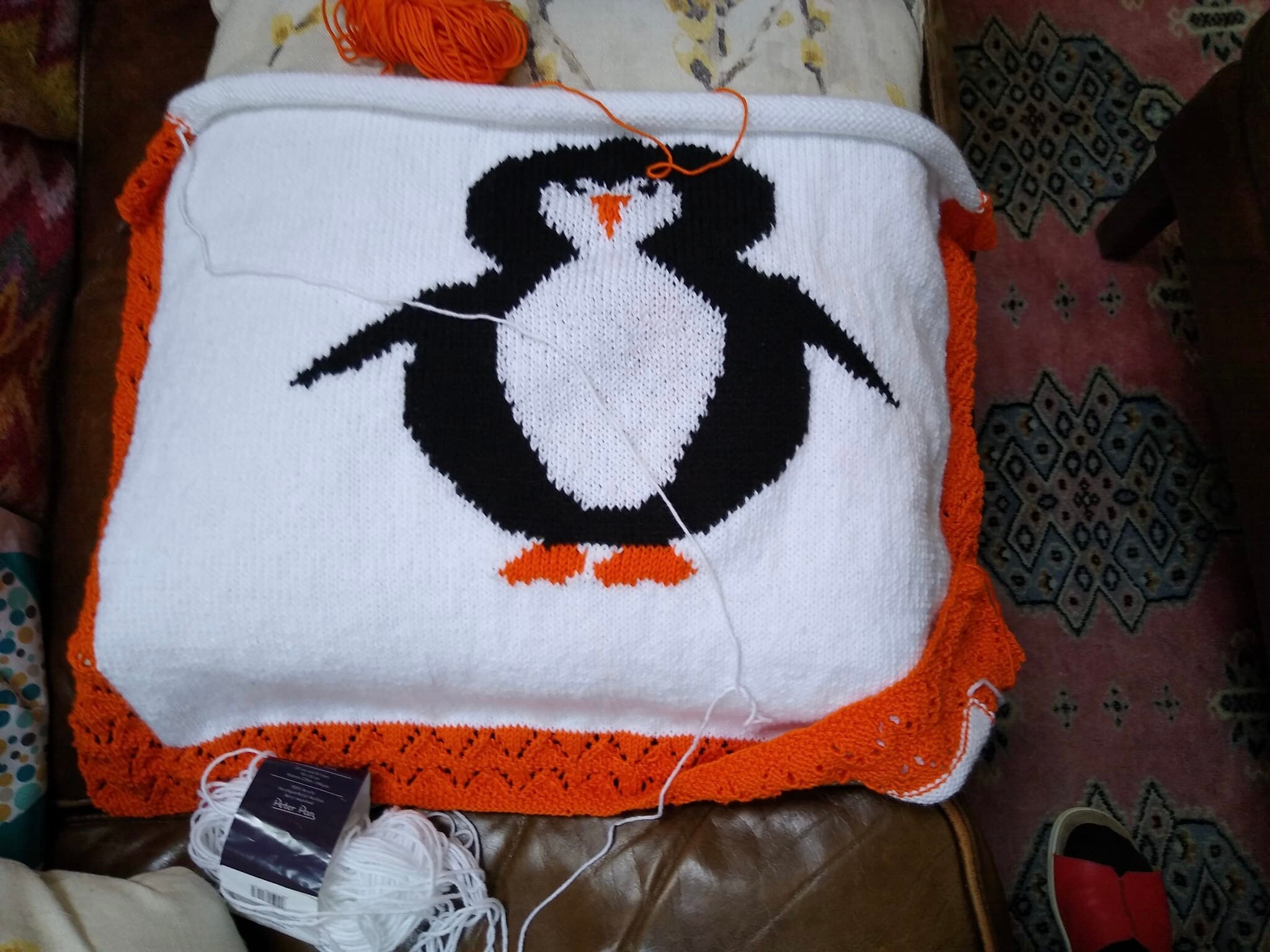 Penguin Baby Blanket Knitting Pattern With Chart and Full - Etsy