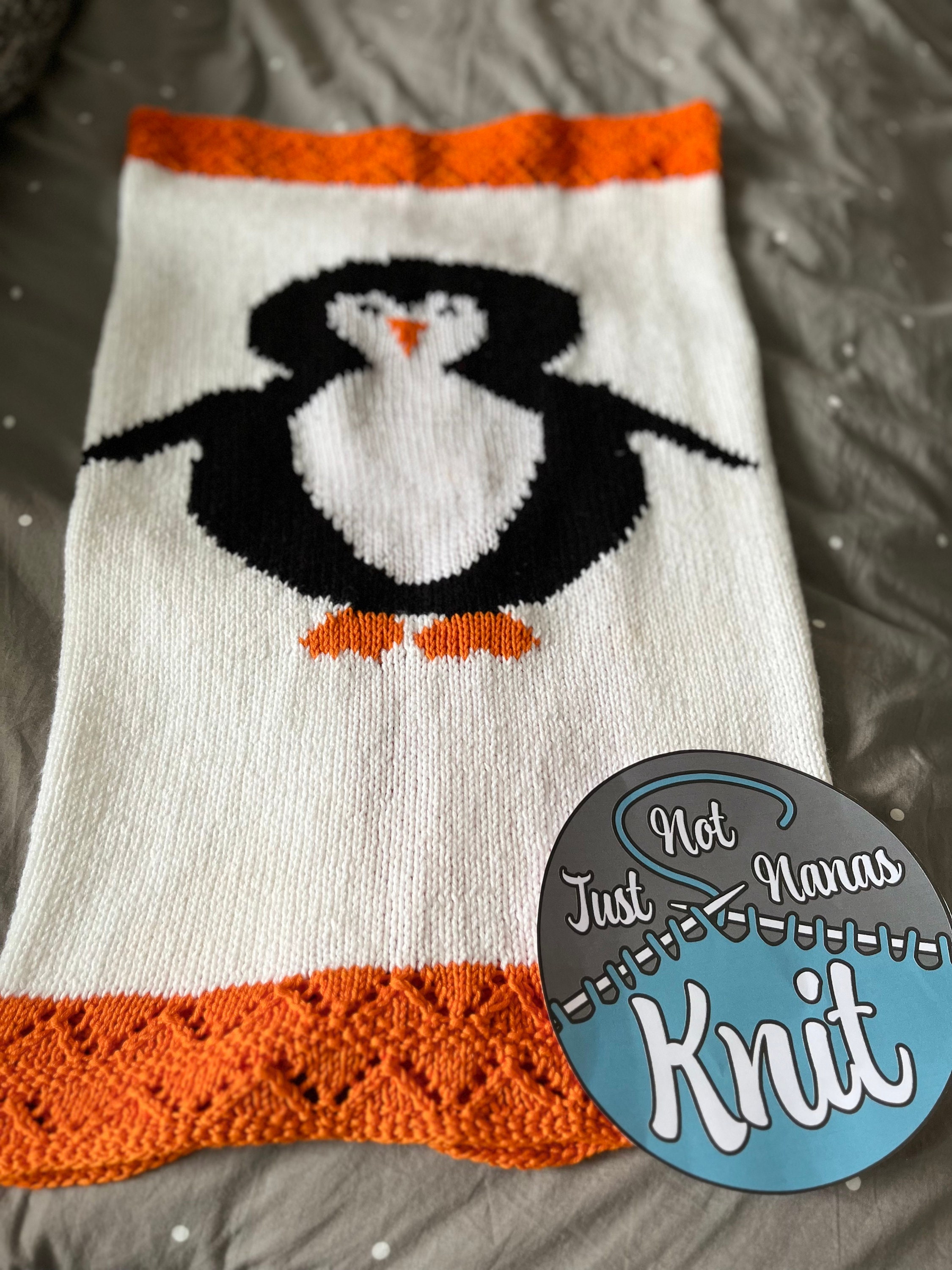 Penguin Baby Blanket Knitting Pattern With Chart and Full - Etsy