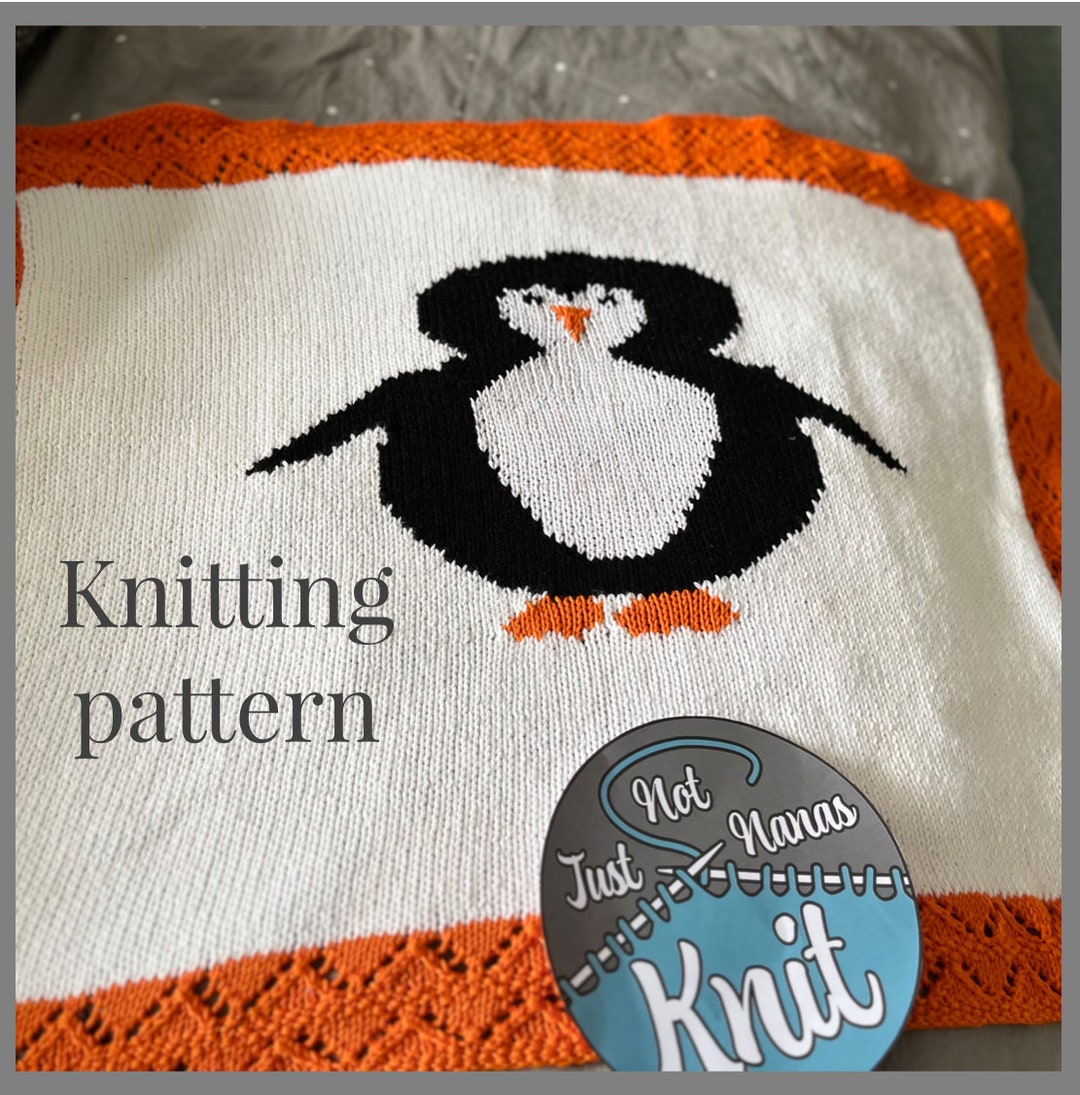Penguin, Baby Blanket Knitting Pattern, With Chart and Full Written ...