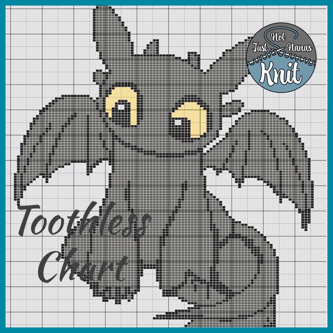 CHART ONLY Toothless Dragon, Ideal for Knitting, Crochet, Cross Stitch ...