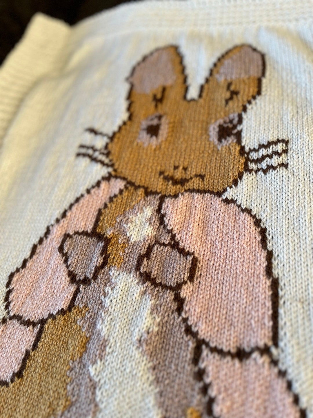 Flopsy Bunny Baby Blanket Knitting Pattern With Chart and Full - Etsy