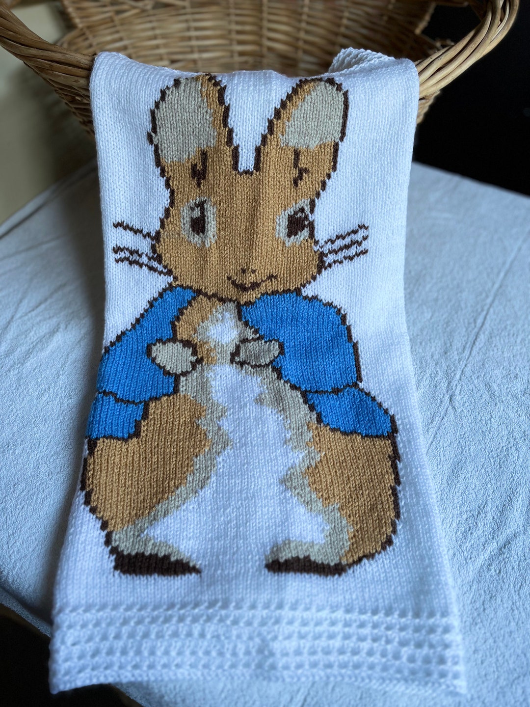 Peter Rabbit Baby Blanket Knitting Pattern With Chart and Full Written ...