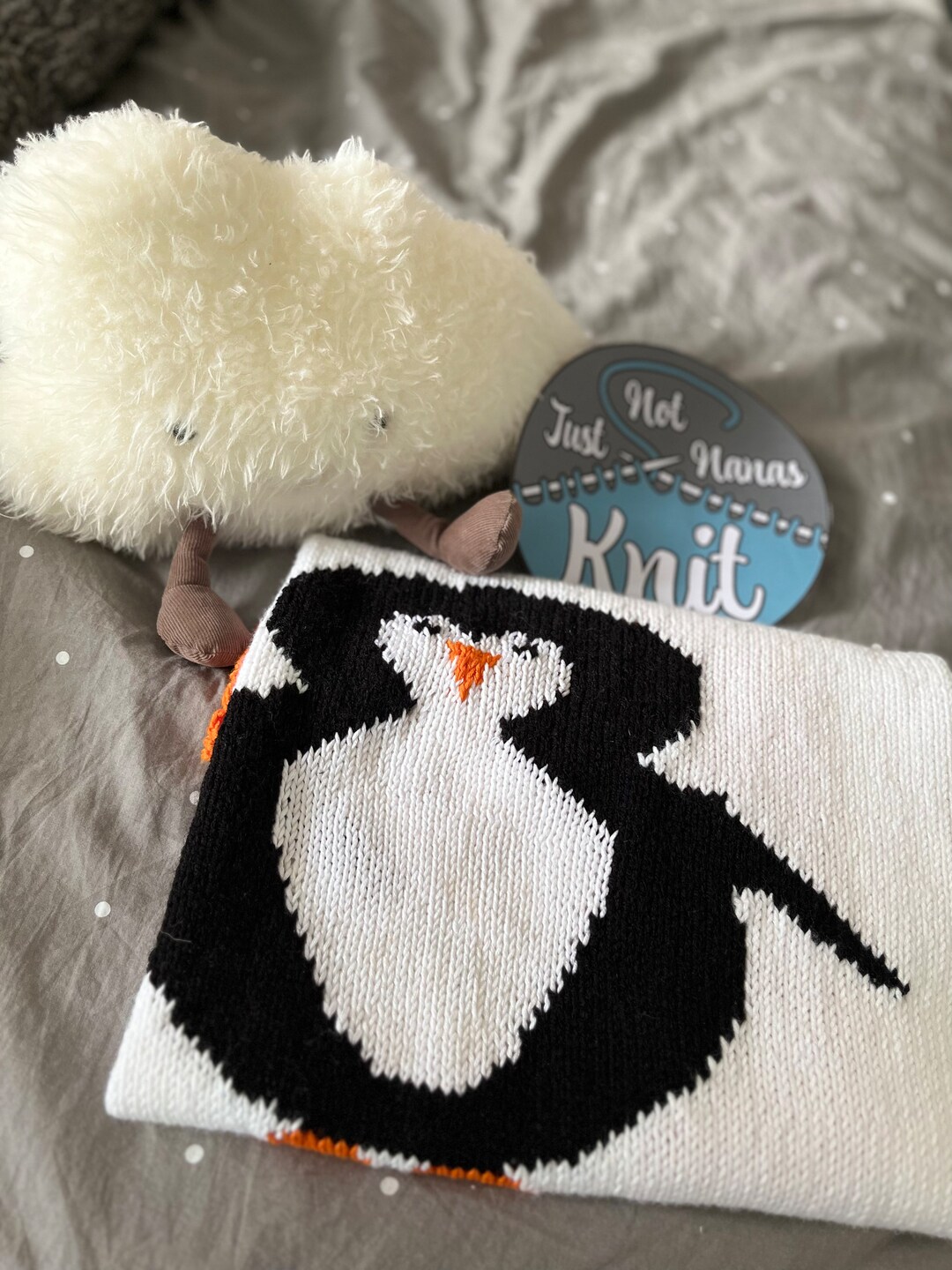 Penguin Baby Blanket Knitting Pattern With Chart and Full - Etsy