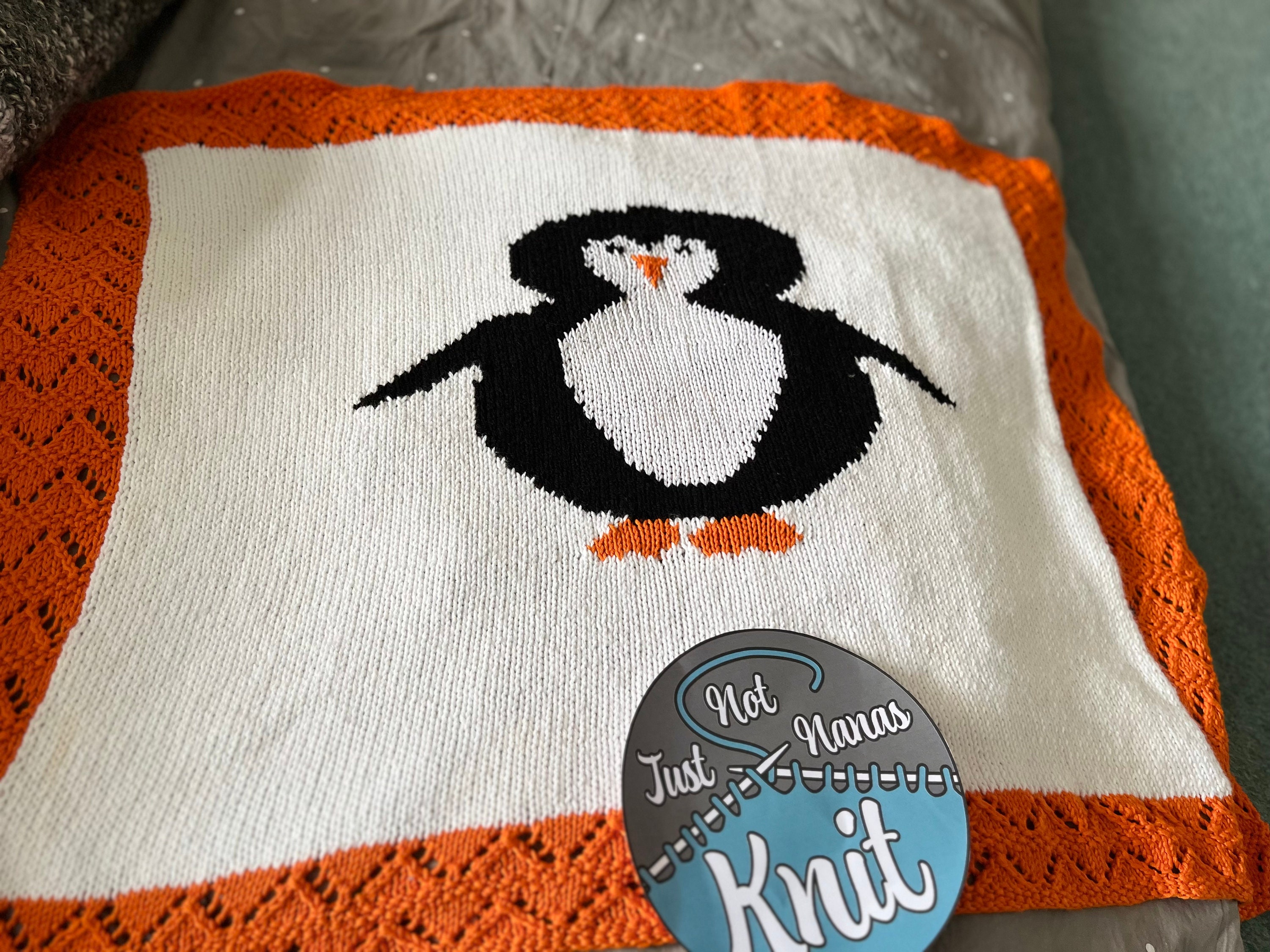 Penguin Baby Blanket Knitting Pattern With Chart and Full - Etsy