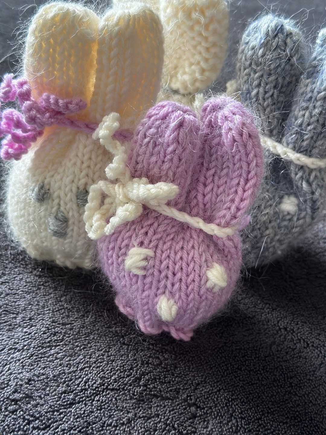 Hand Knitted Easter Bunny Chocolate Egg Surprise, Cream, Pink, Grey ...