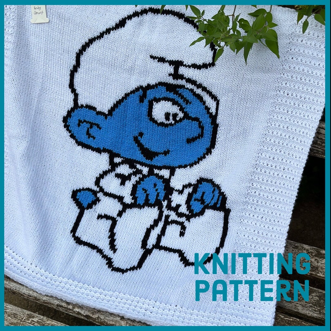 Blue Smurf, Baby Blanket Knitting Pattern With Chart and Full Written ...