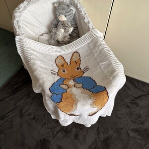 Peter Rabbit Baby Blanket Knitting Pattern With Chart and Full Written ...