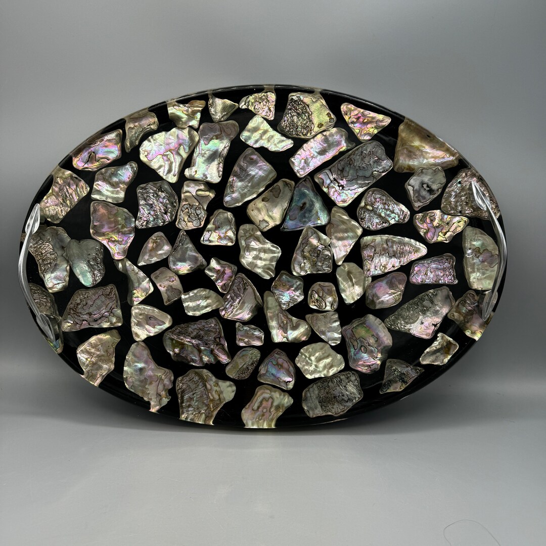 Abalone Shell Serving Tray or Vanity Tray by Wondermold Inc, Vintage ...