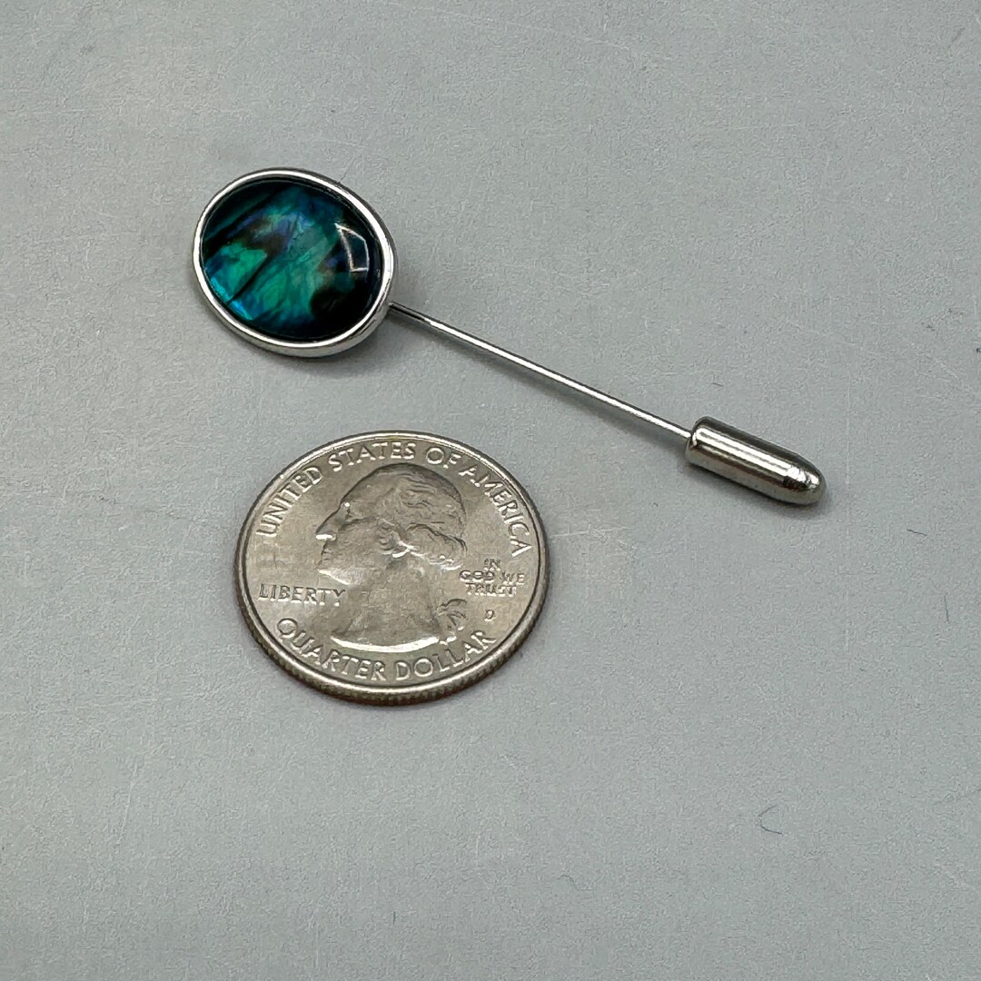 Oval Abalone Sterling Silver Stick Pin, Vintage - Etsy