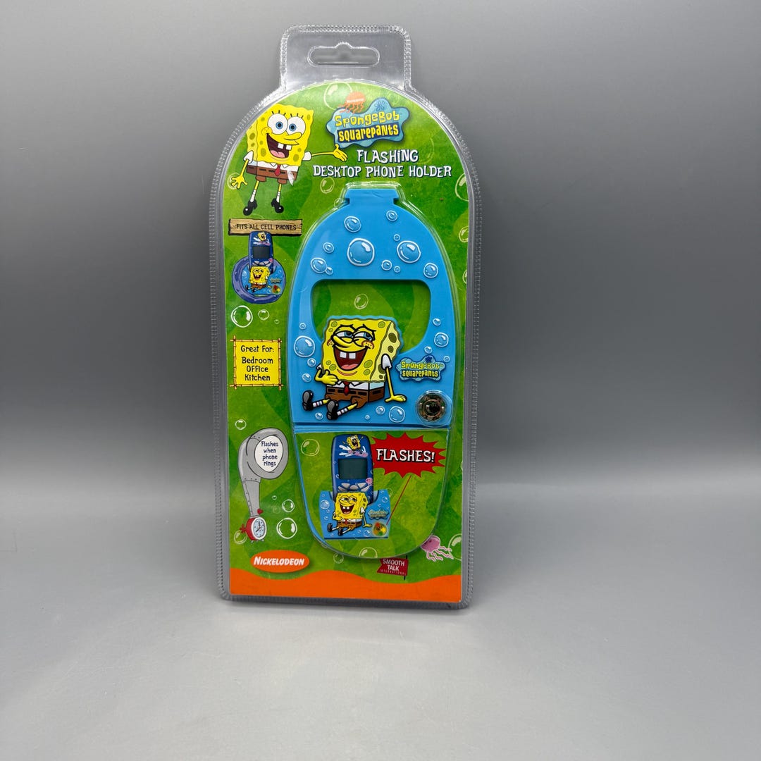 Vintage Spongebob Squarepants 2003 Cell Phone Desktop Phone Holder ...