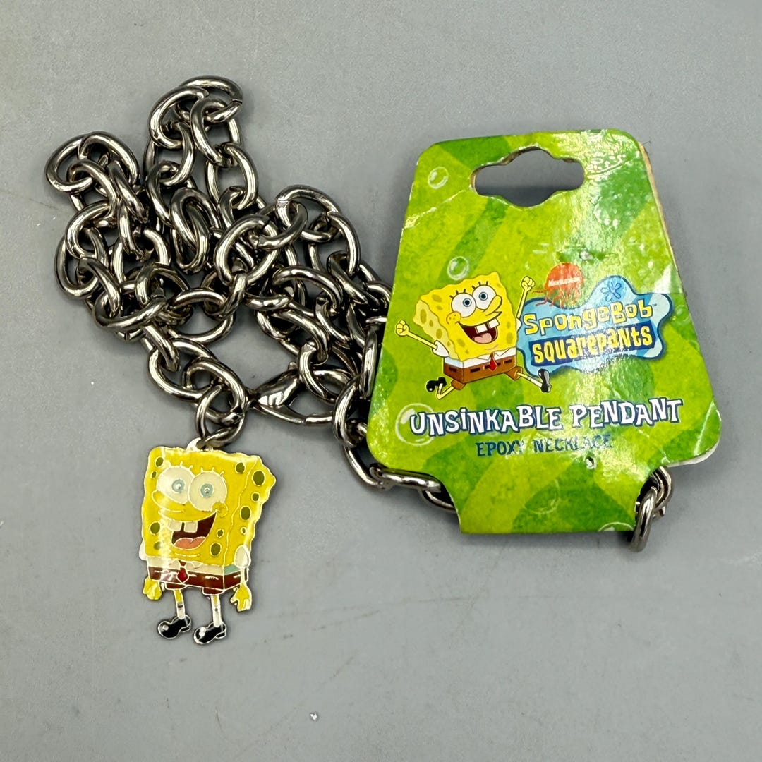 Vintage Spongebob Squarepants Unsinkable Pendant Necklace - Etsy