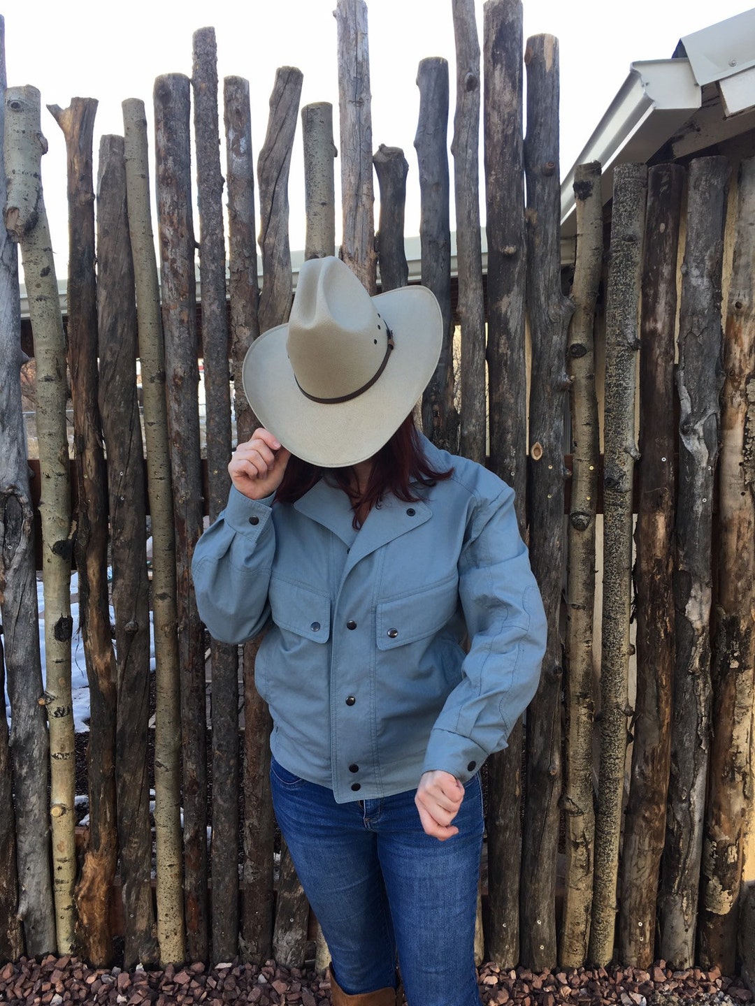 Southwest Style Jacket 70s Vintage Adolfo Light Blue Jacket size 36 ...