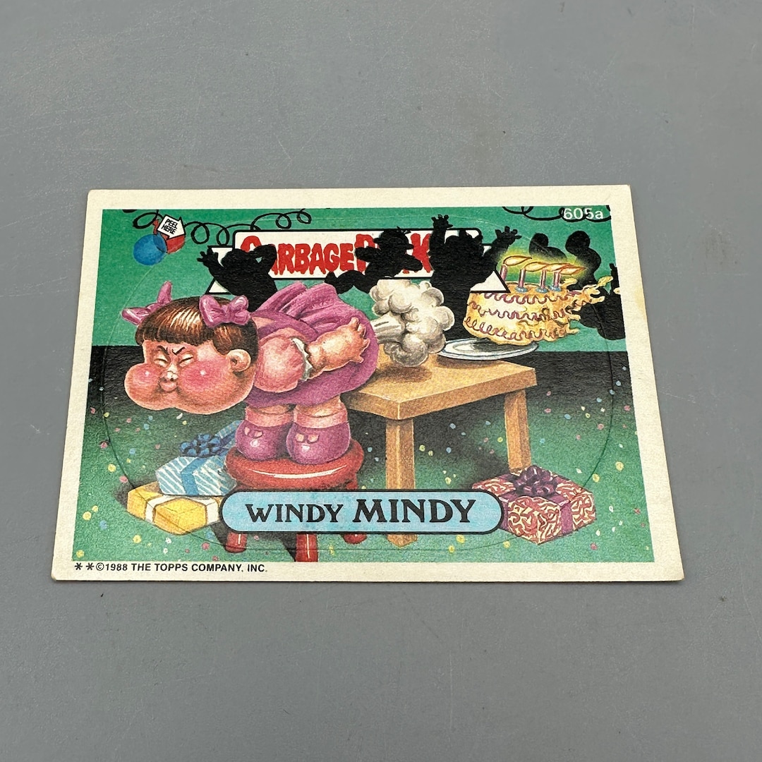 Garbage Pail Kids Card, WINDY MINDY, 605A, 1988 Topps Card, Series 15 ...