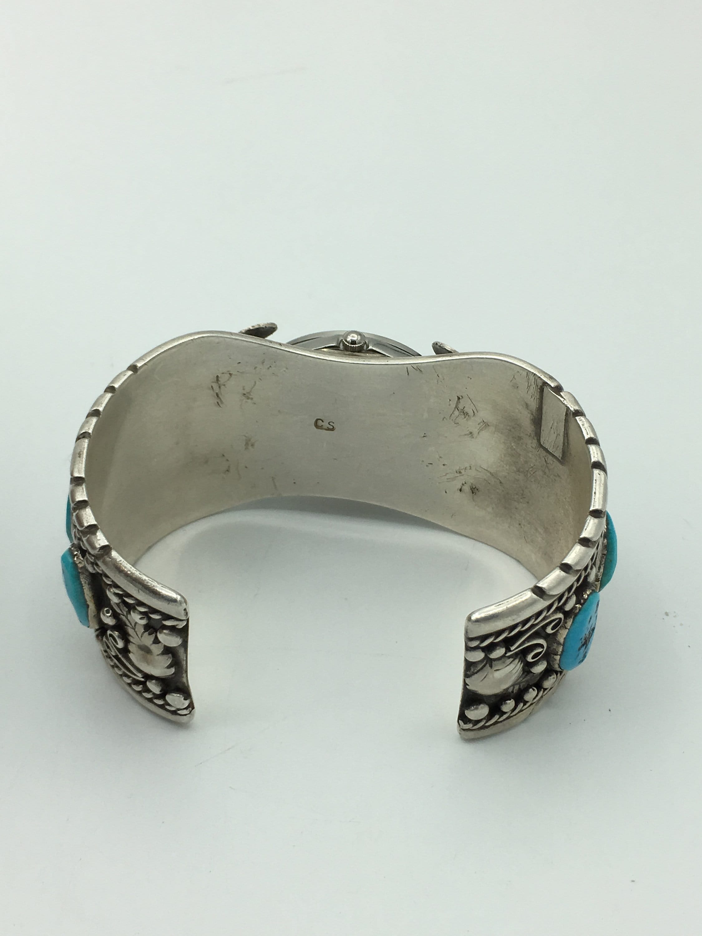 Native American Sterling Silver Cuff Watch Band with large | Etsy