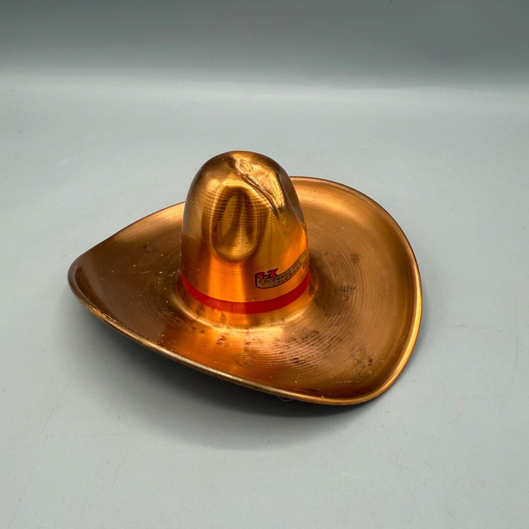 Copper Cowboy Hat Ashtray, Vintage Colorado Springs, Colorado ...