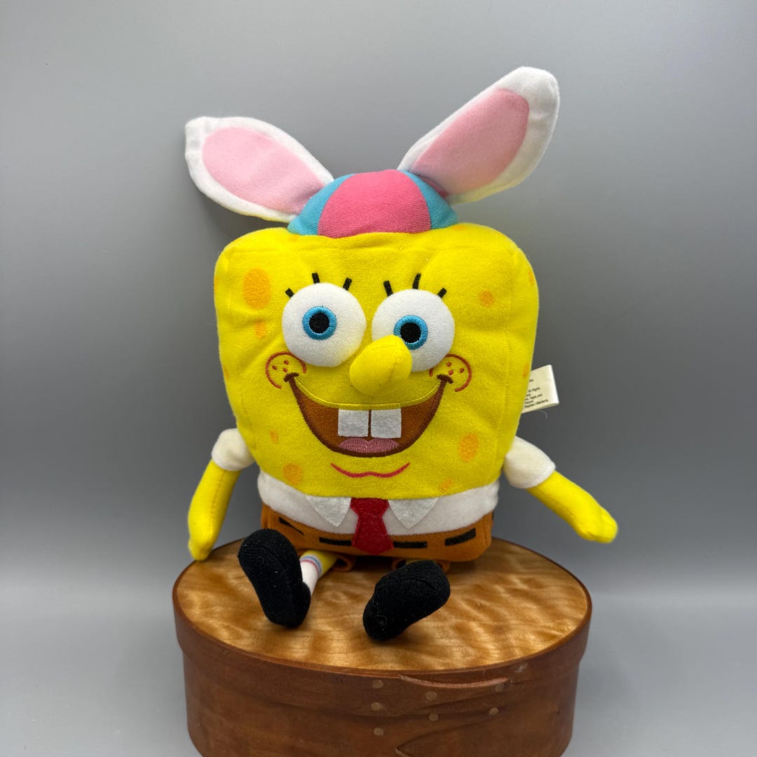 Vintage Spongebob Easter Plush Toy, Spongebob With Bunny Ears - Etsy