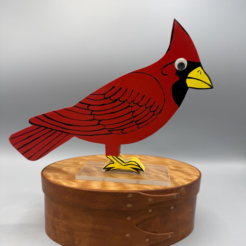 Wooden Red Cardinal With Googly Eyes - Etsy