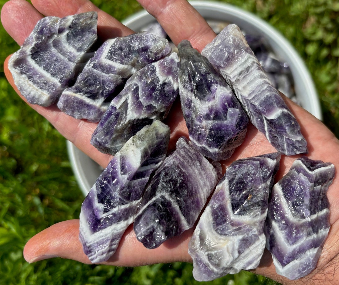 Crystals! RARE! Chevron Amethyst Rough 2lb Lapidary Tumble Wire ...
