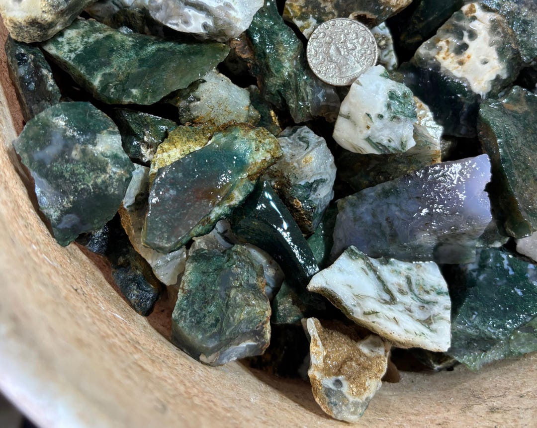 5lb Green Moss & Tree Agate Mix – Natural Gemstone Tumbling Rough - Etsy