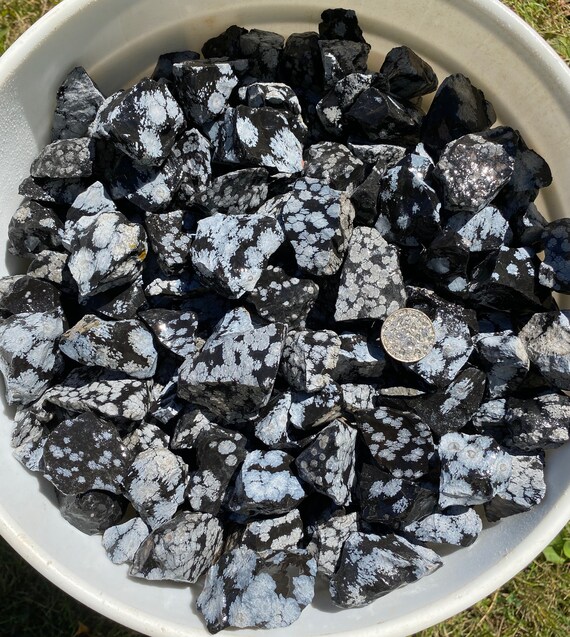 NATURAL Snow Flake Obsidian Crystal Gemstone Healing Reiki - Etsy