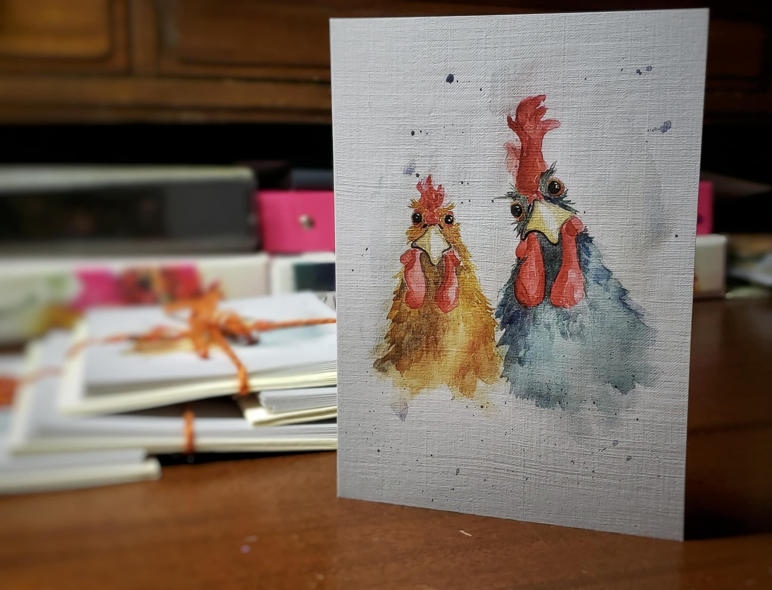 Comical Chicken Note Greeting Cards - Etsy